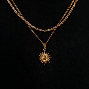 Necklace Set for Men- 18k Gold Sun Pendant Necklace for Man Chain Man ...