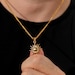 18k Gold Sun Pendant Necklace Mans Pendant Mens Necklace Mens Sun Star ...
