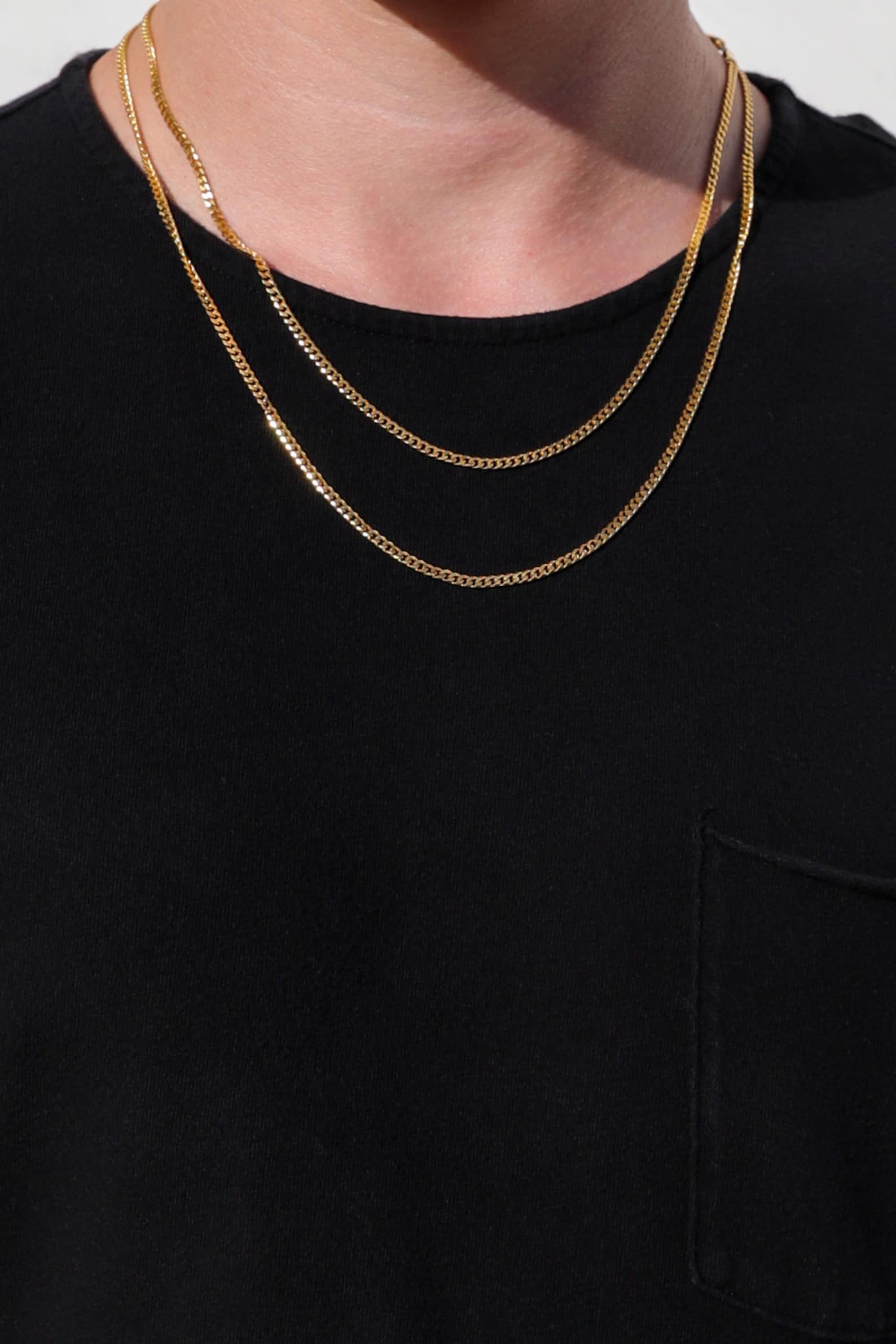 18k Silver Cuban Link Chain Man Silver Mens Necklace Stainless Steel ...