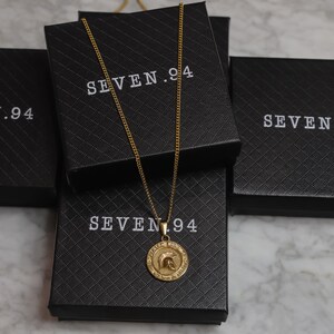 18k Gold Spartan Warrior Pendant Chain Mens Spartan Greek Necklace Gold ...