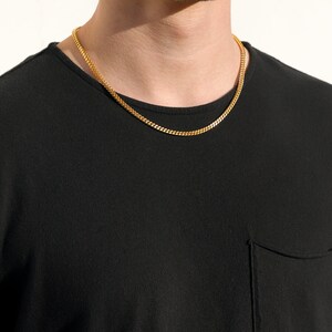 18k Gold Franco Chain Mans Gold Jewelry for Men Necklace for Man 3mm ...