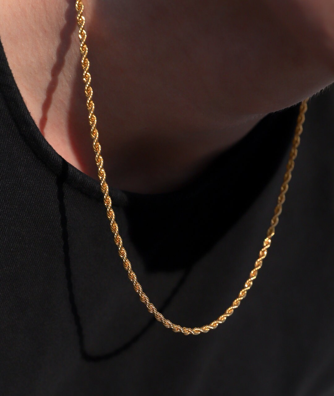 18k Rope Chain Mens Gold Mens Necklace Stainless Steel 3mm | Etsy 18k Rope Chain Mens Gold Mens Necklace Stainless Steel 3mm | Etsy