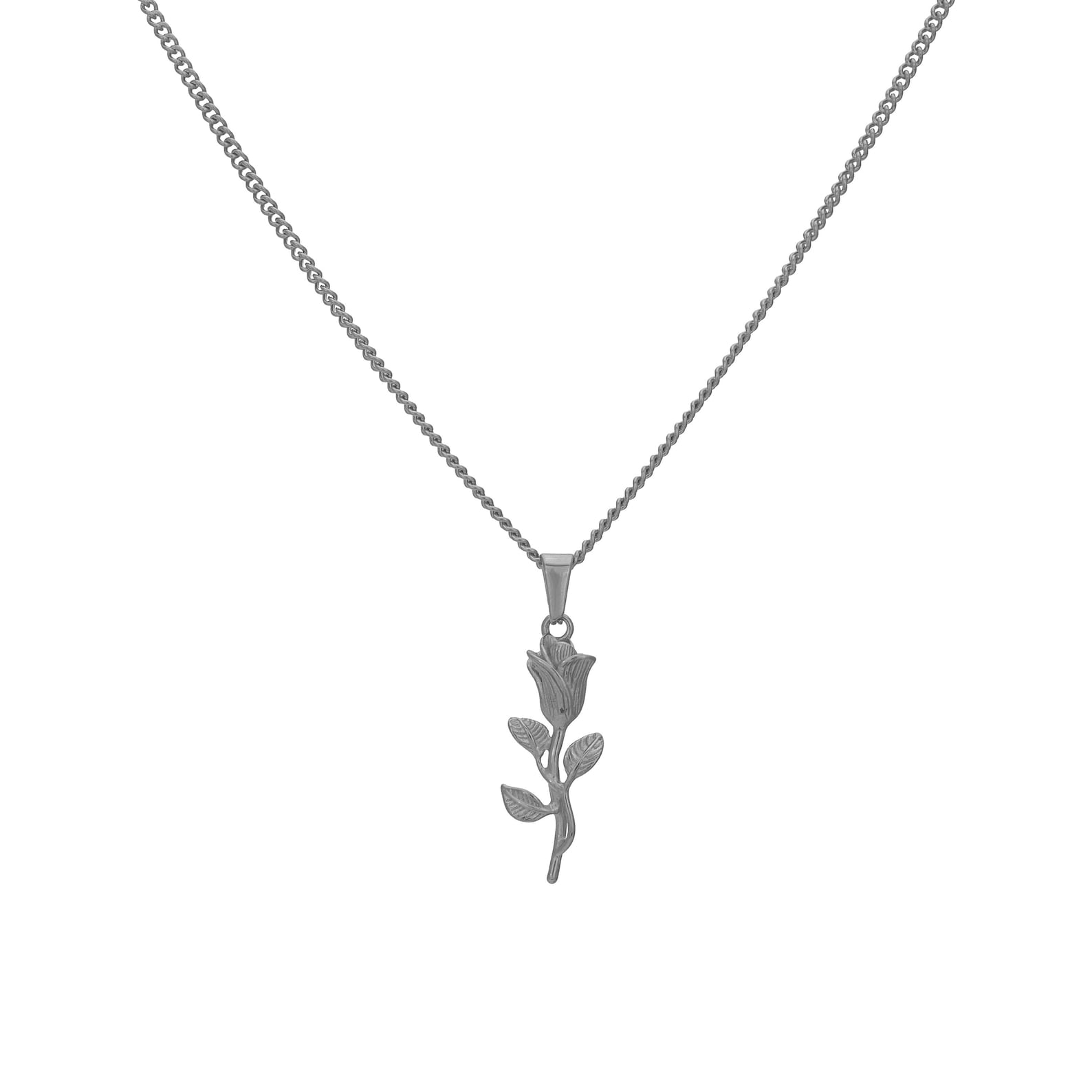 Necklace Set for Men Silver Rose Pendant Rope Chain Set - Etsy