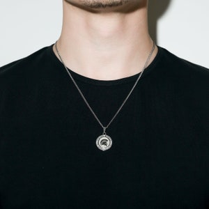 18k Gold Spartan Warrior Pendant Chain Mens Spartan Greek Necklace Gold ...