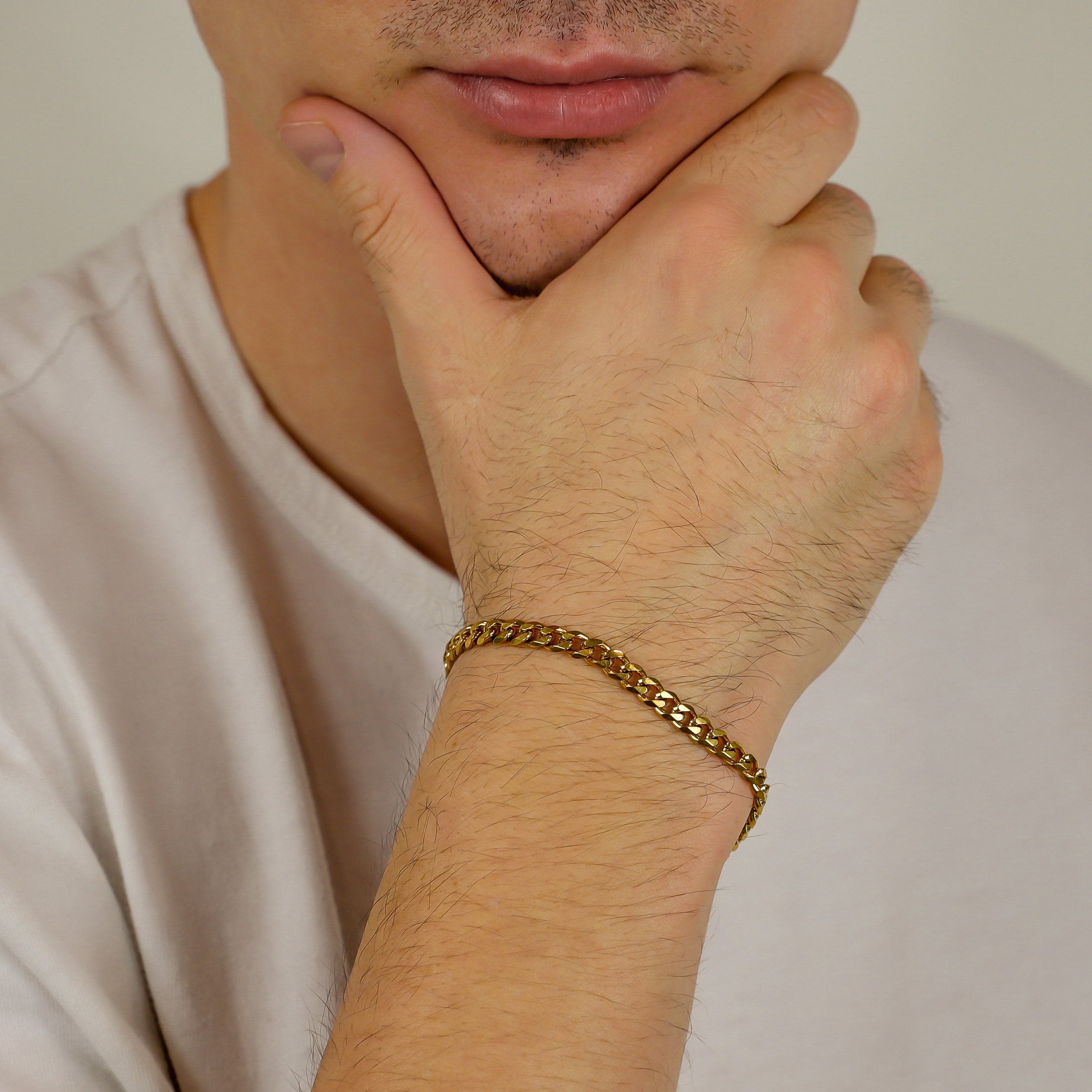 18k Cuban Link Bracelet for Men Gold Mens Cuban Bracelet Mens Bracelet ...