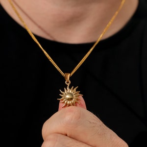 Necklace Set for Men- 18k Gold Sun Pendant Necklace for Man Chain Man ...