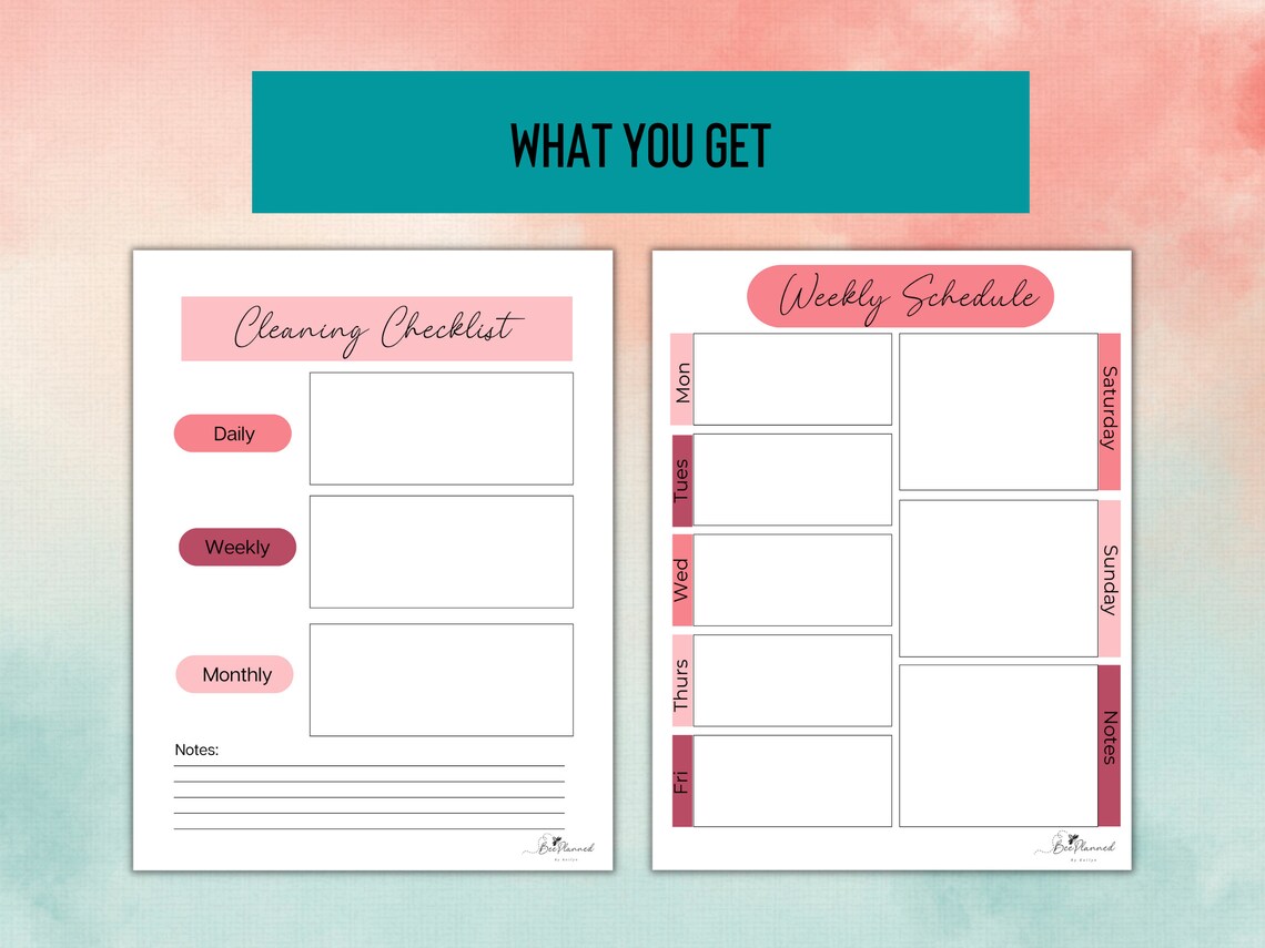 Cleaning Productivity Planner, Family Chore Chart, to Do List, Cleaning ...