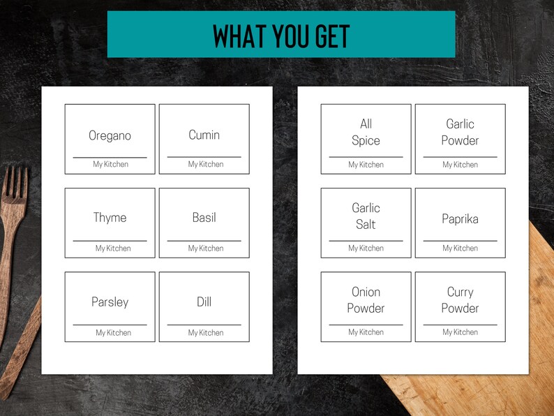 Spice/ingredient Label Template, Printable Digital Download - Etsy