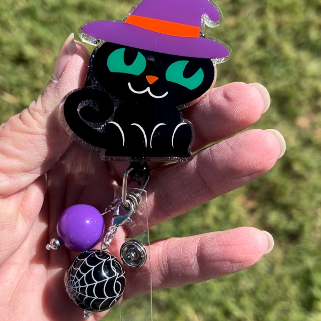 Halloween Cat Badge Reel / Halloween / Spooky - Etsy