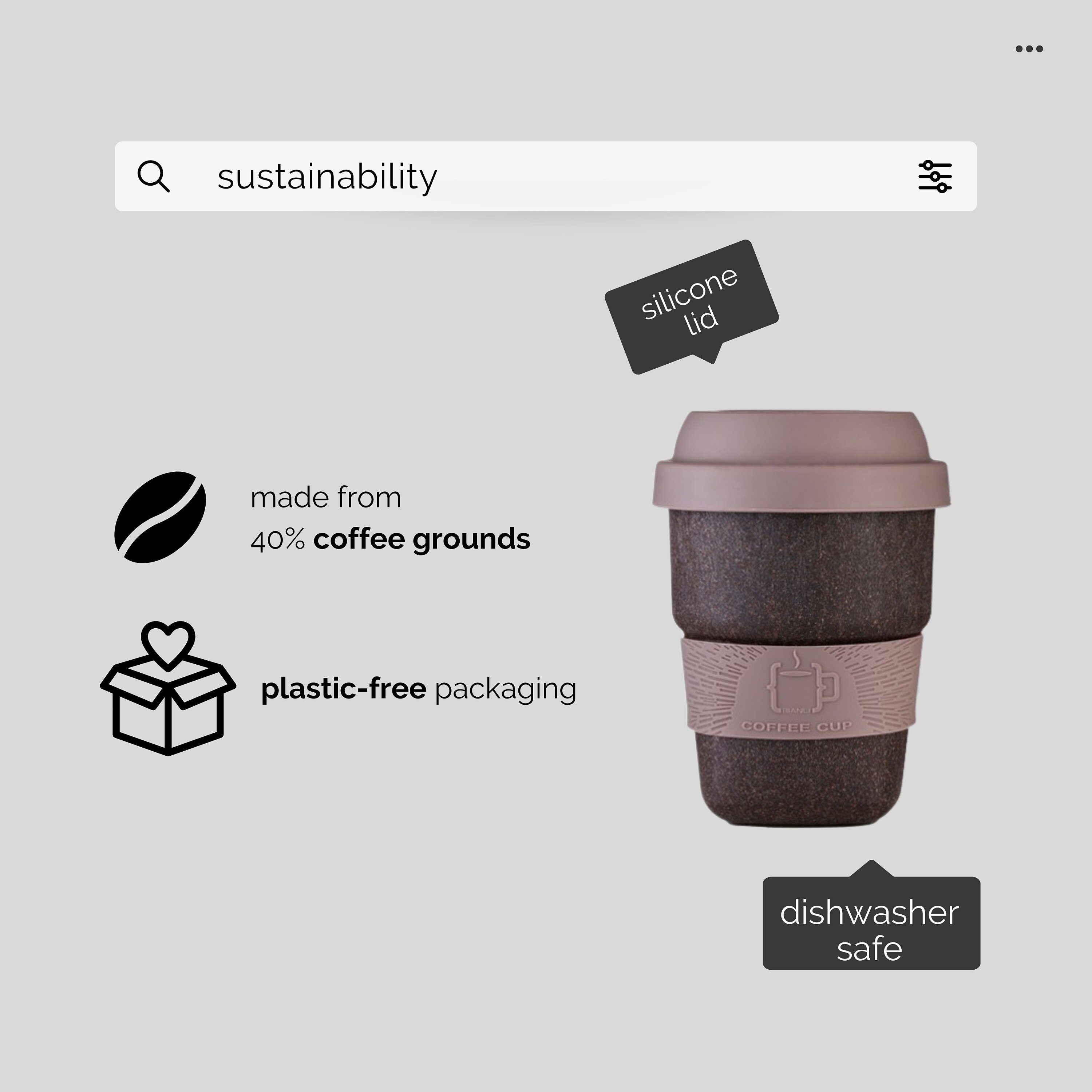 Eco-friendly Reusable Coffee Cup Made From 40% Recycled Coffee - Etsy