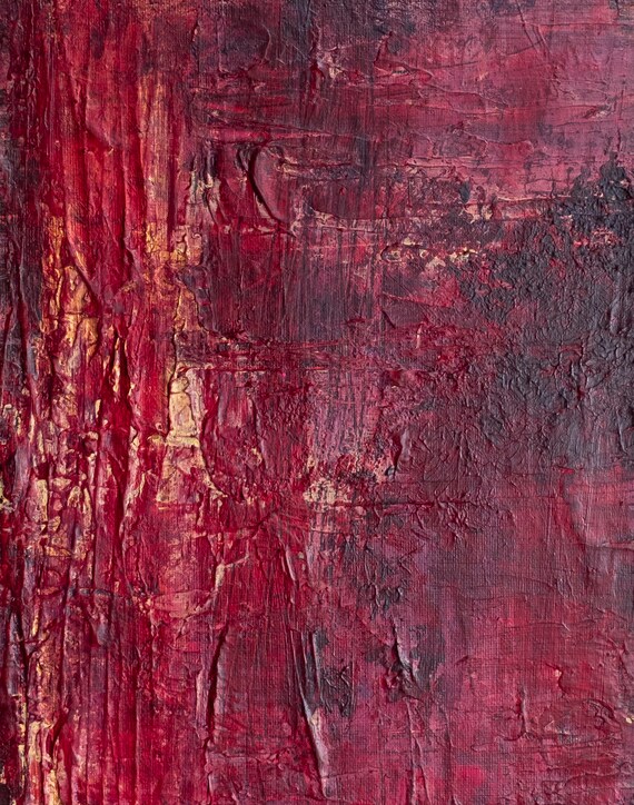 Wounded Soul Red Abstract Oil Painting Black Frame Red - Etsy