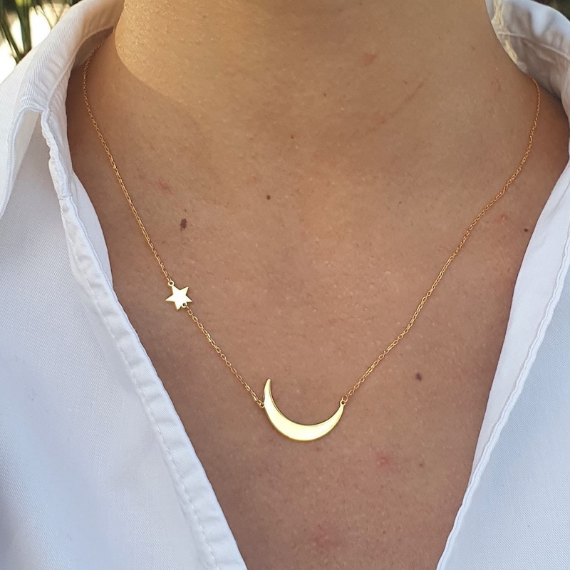 Half Moon Necklace - Etsy