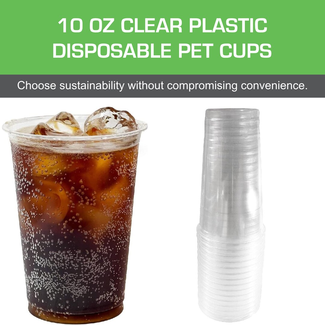 Crystal Clear Plastic Disposable PET Take-out Cups for Cold Drinks 9 Oz ...
