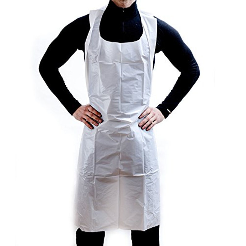 25 Pack Disposable Heavy Duty White Plastic Aprons 28 X - Etsy