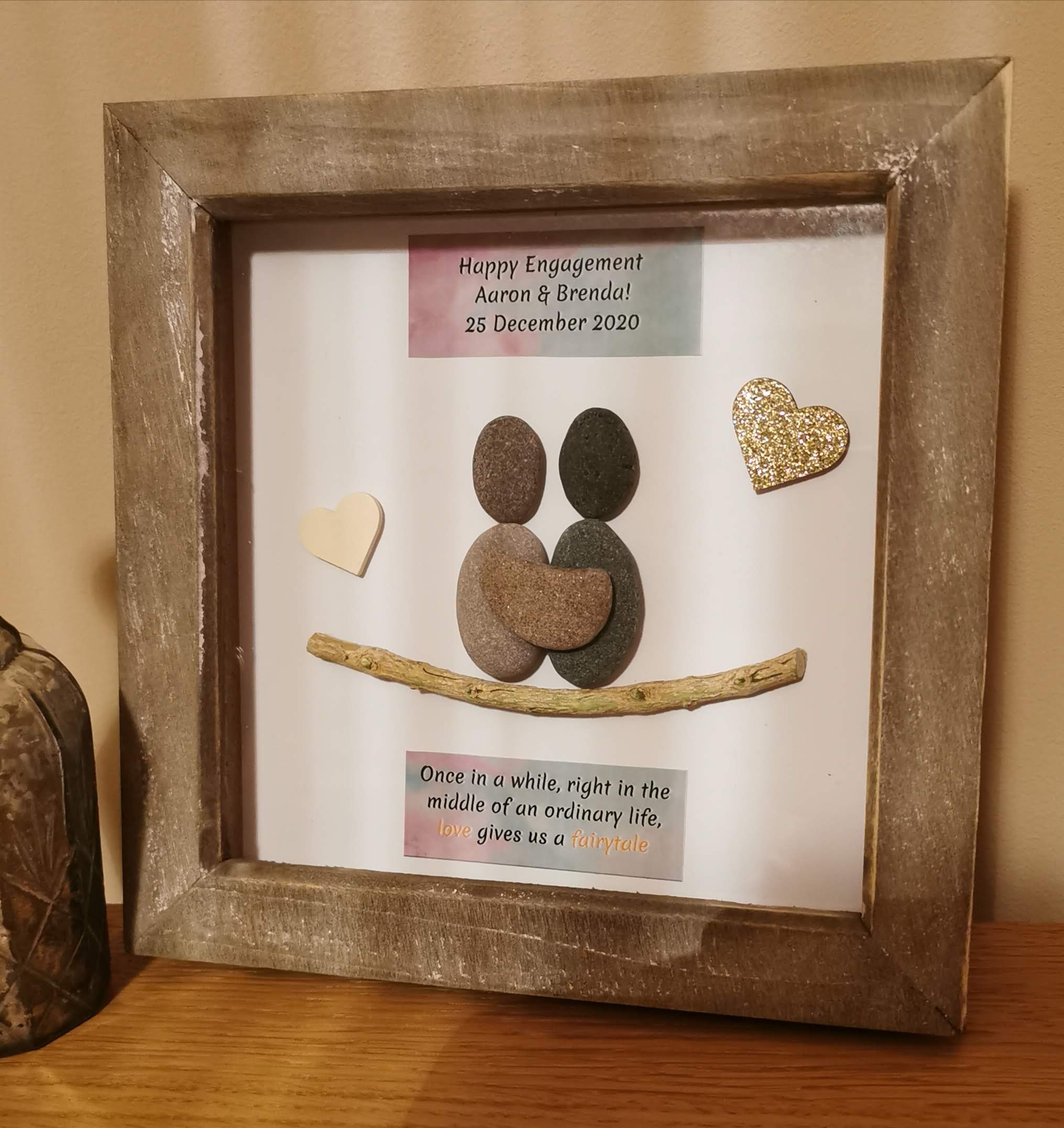 Engagement Pebble Art Picture Gift happy - Etsy
