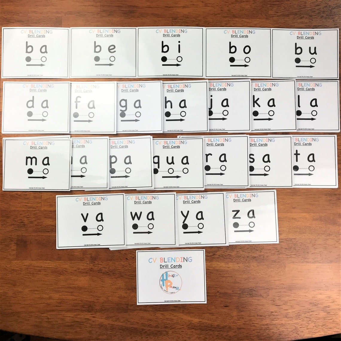 Consonant Vowel CV Blending Drill Cards [PDF Digital Download] - Etsy
