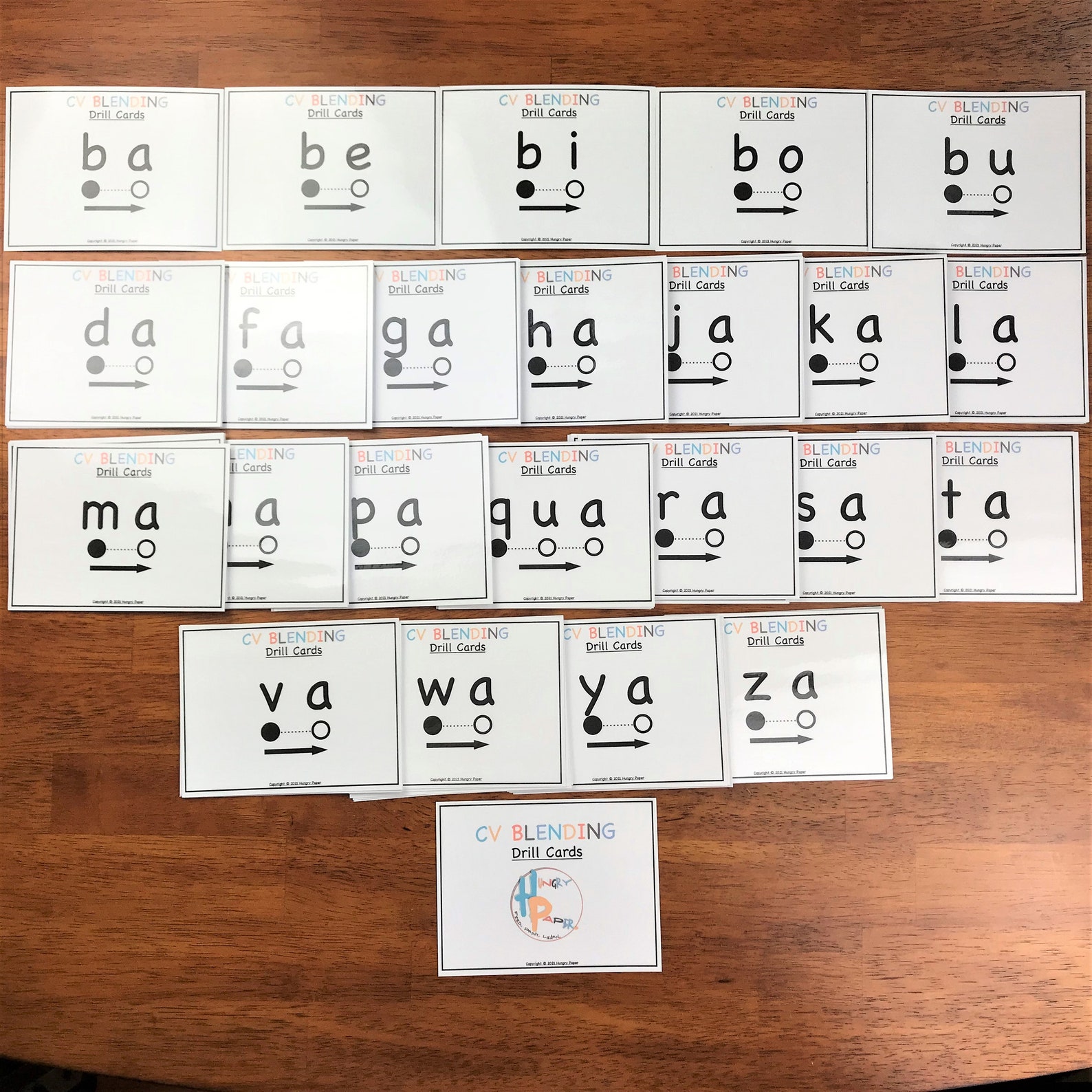 Consonant Vowel CV Blending Drill Cards [PDF Digital Download] - Etsy