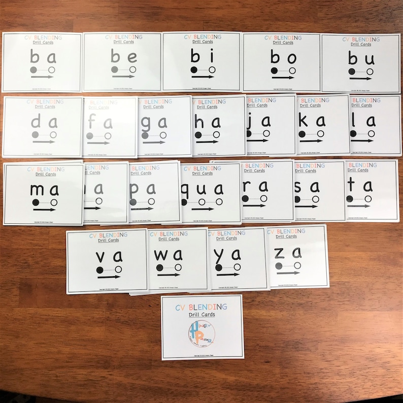 Consonant Vowel CV Blending Drill Cards [PDF Digital Download] - Etsy UK