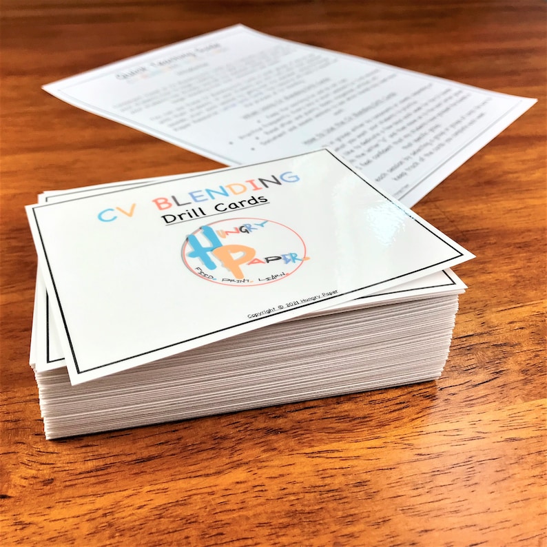 Consonant Vowel CV Blending Drill Cards [PDF Digital Download] - Etsy