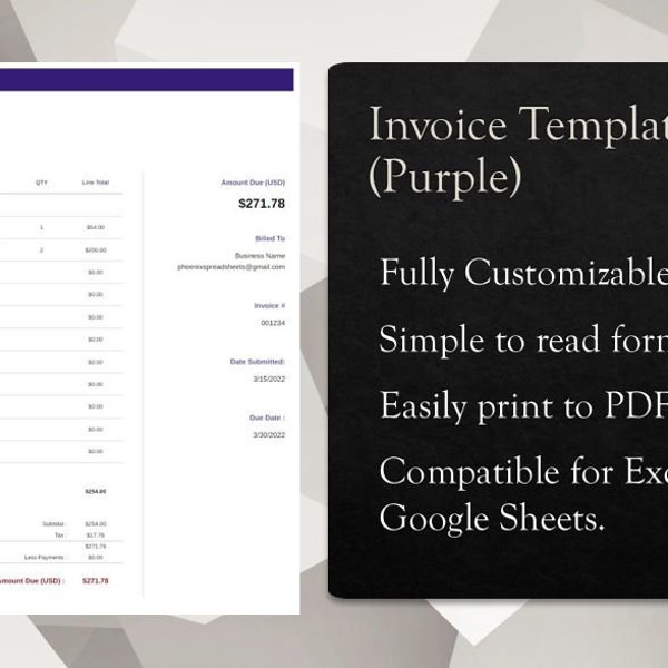 Shop Invoice Template - Etsy