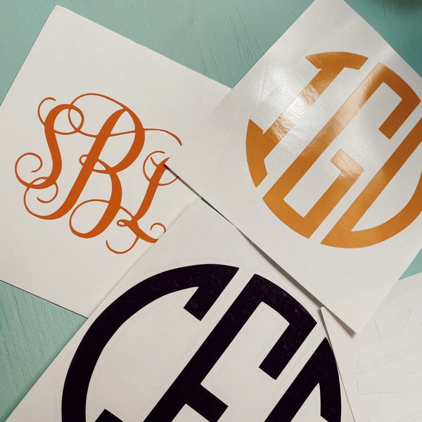 Monogram Sticker - Etsy