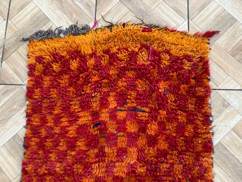 Red Checkered Rug Runner 80x190 - Bathroom Rug Set - Moroccan Carpet - Etsy
