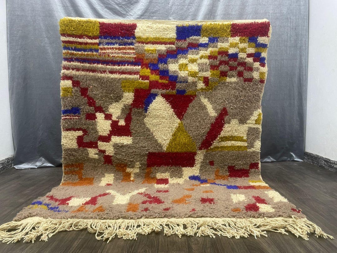 Brown Custom Rug for Bedroom Men, Genuine Lamb Wool Rug 6x9, Handmade ...
