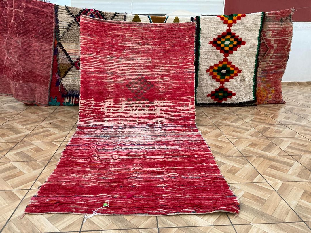 Berber Blanket Bulky Rug 124x270, Rug Runner for Hallway Red - Etsy