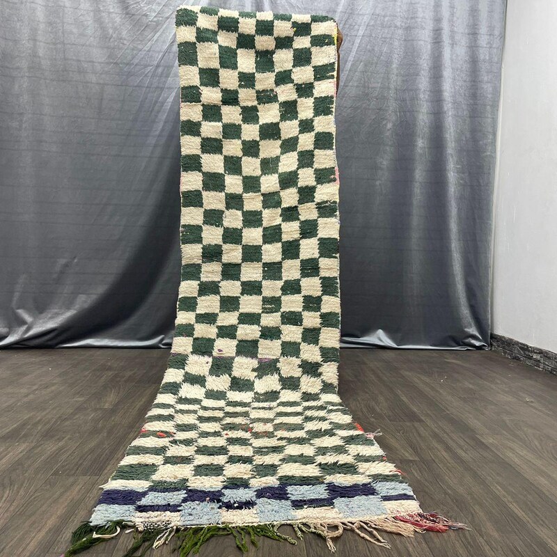 Checkered Rug Runner - Etsy