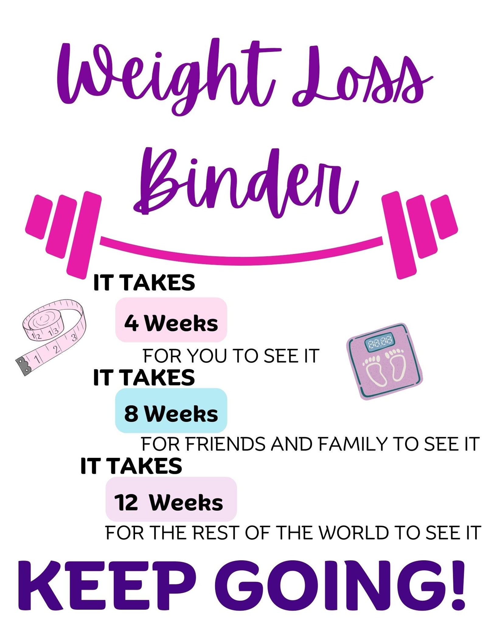 Motivational Weight Loss Planner - Etsy