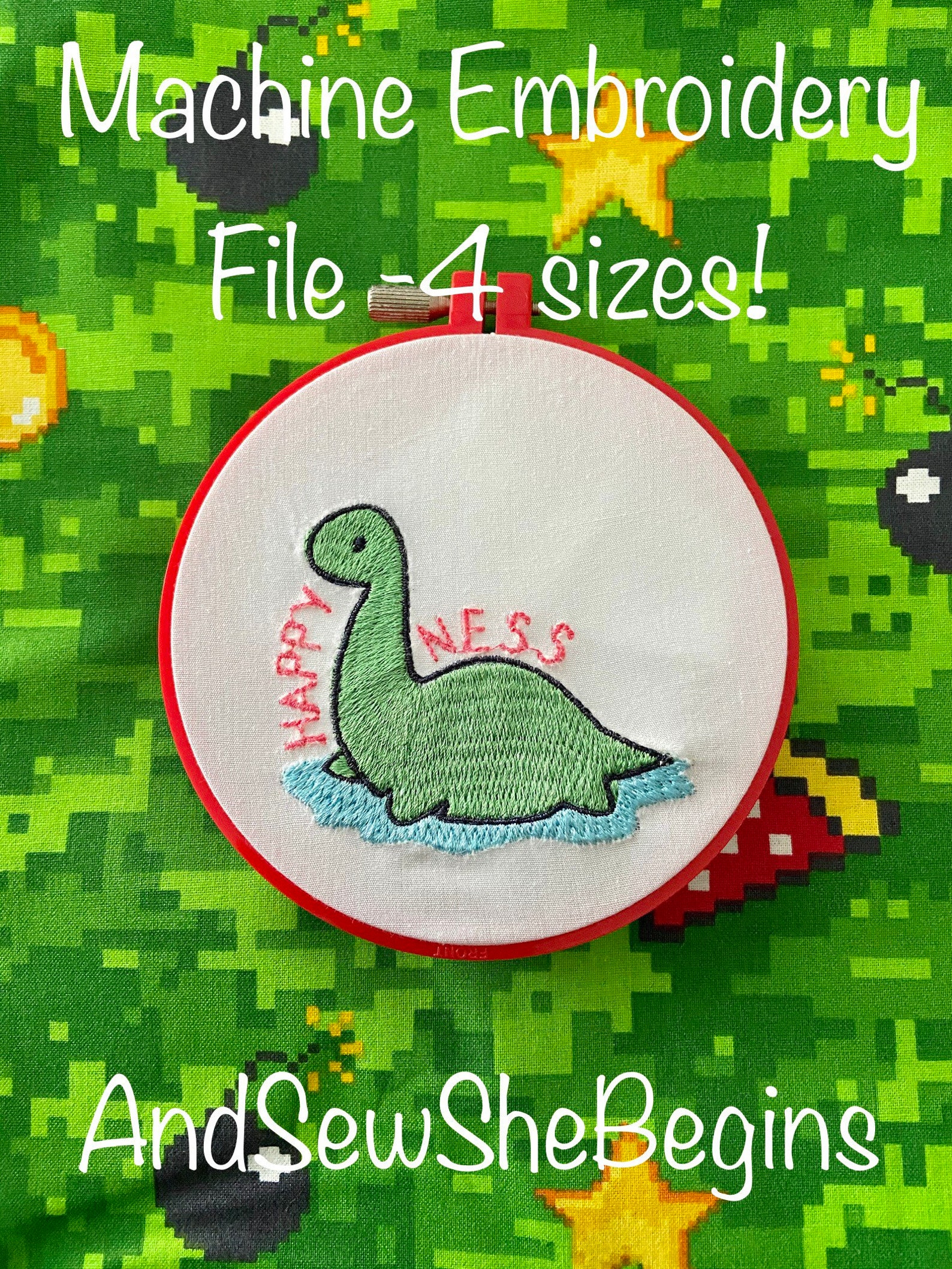 Loch Ness Monster MACHINE EMBROIDERY DESIGN Dinosaur Machine Embroidery ...