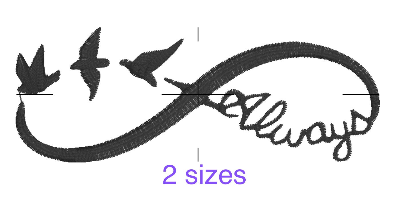 Infinity Symbol Always MACHINE EMBROIDERY File- Inspirational Minimal ...
