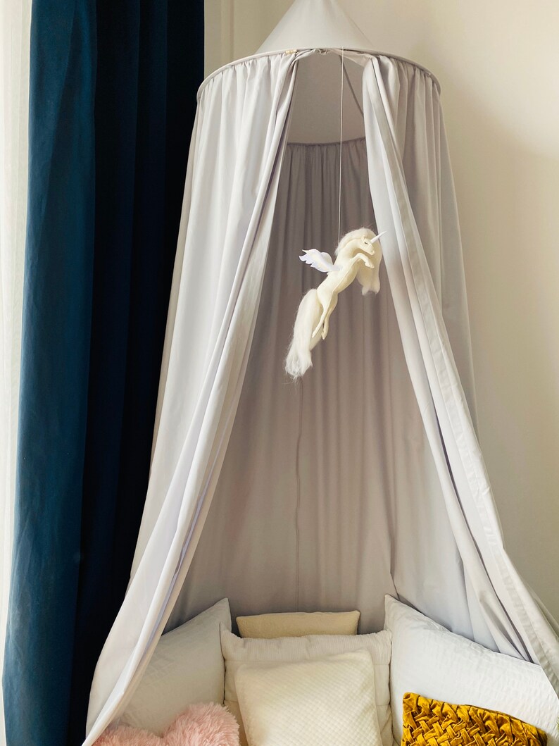 Ivory Unicorn Canopy Mobile - Unicorn Nursery Decor - Baby Girl Mobile ...