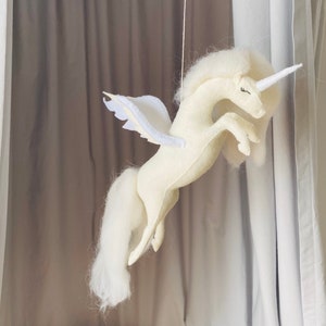 Ivory Unicorn Canopy Mobile - Unicorn Nursery Decor - Baby Girl Mobile ...