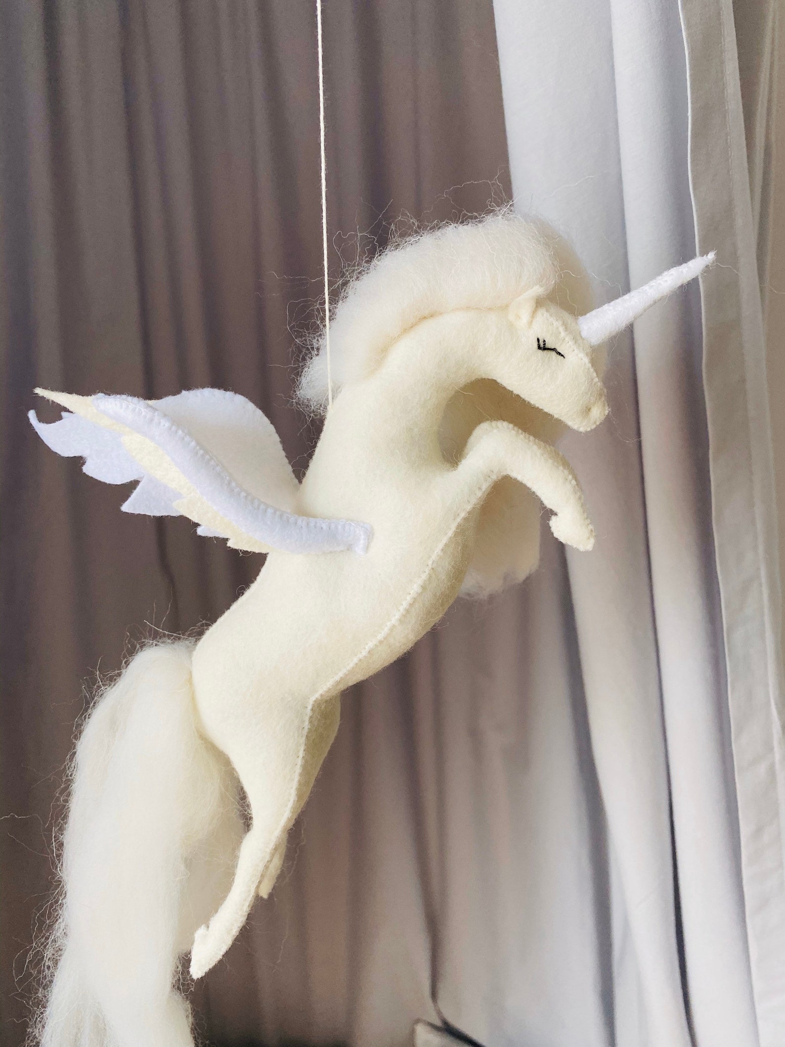Ivory Unicorn Canopy Mobile - Unicorn Nursery Decor - Baby Girl Mobile ...