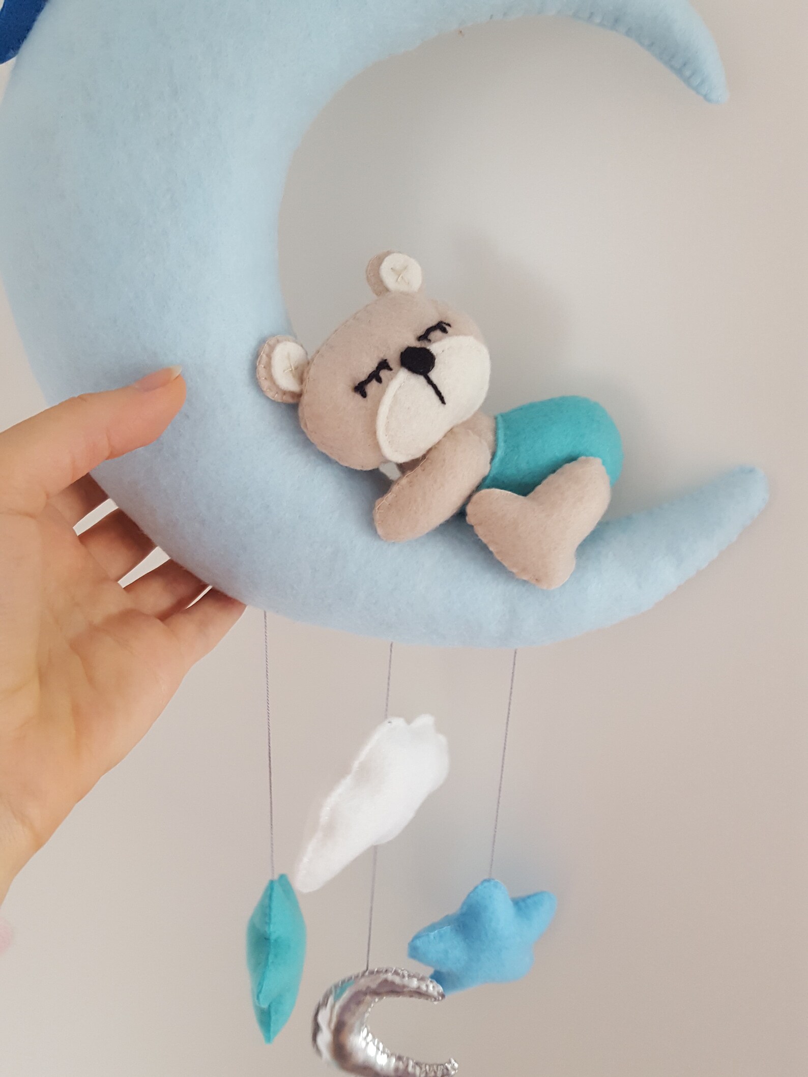 Bear on the Moon Personalized Felt Moon Felt Decor Door - Etsy