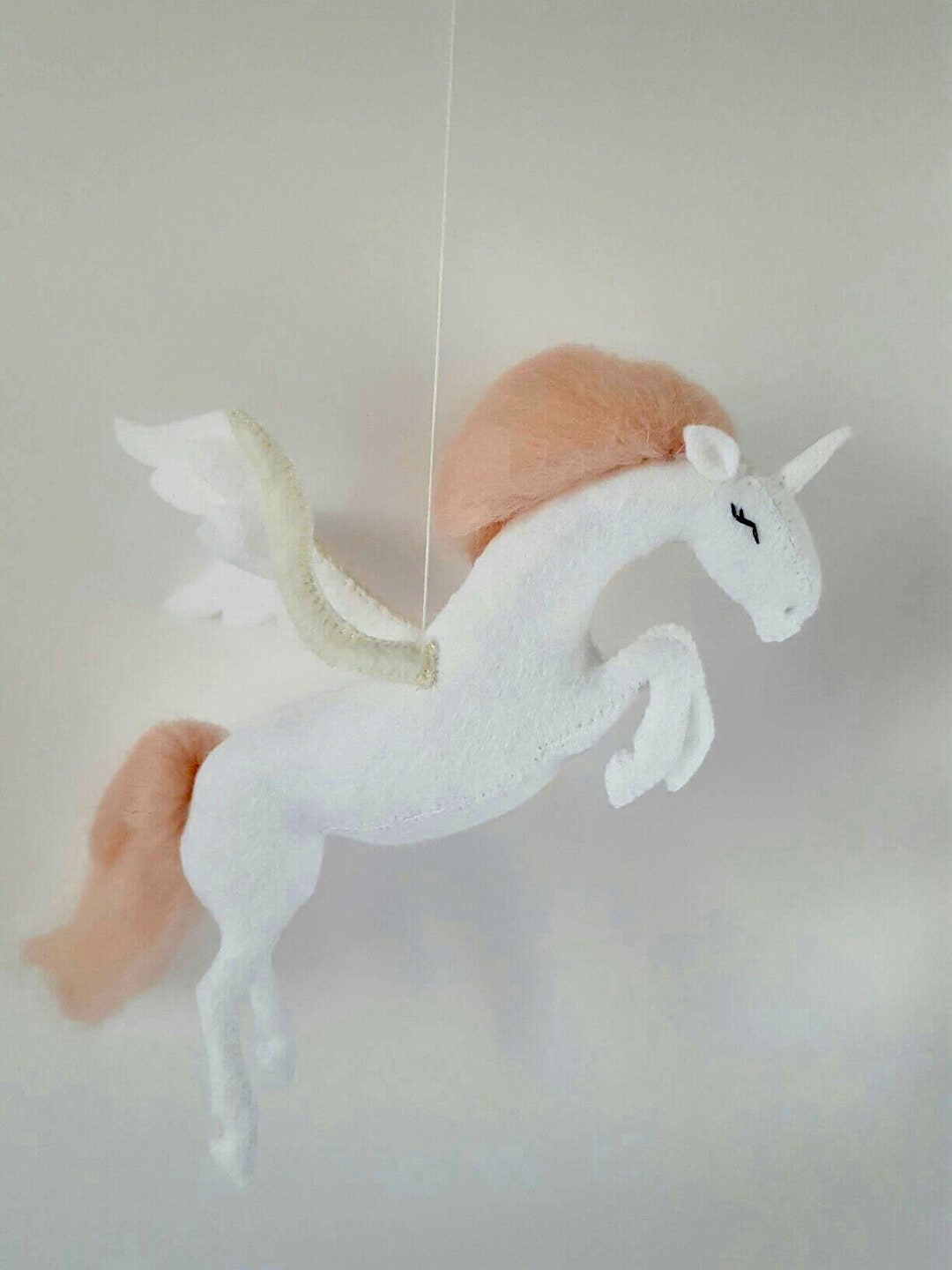 Blush Pink Unicorn Mobile, Unicorn Nursery Decor, Baby Girl Mobile ...