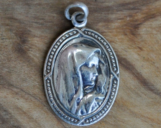 Antique Sterling Silver Mary Mother of Jesus Pendant - Catholic ...