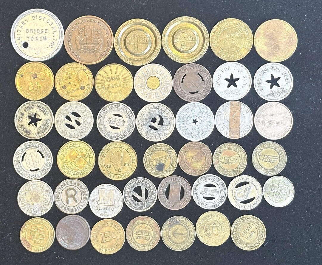 Over 40 Transit Tokens, Pick Your Variant! - Unique Vintage Transit ...