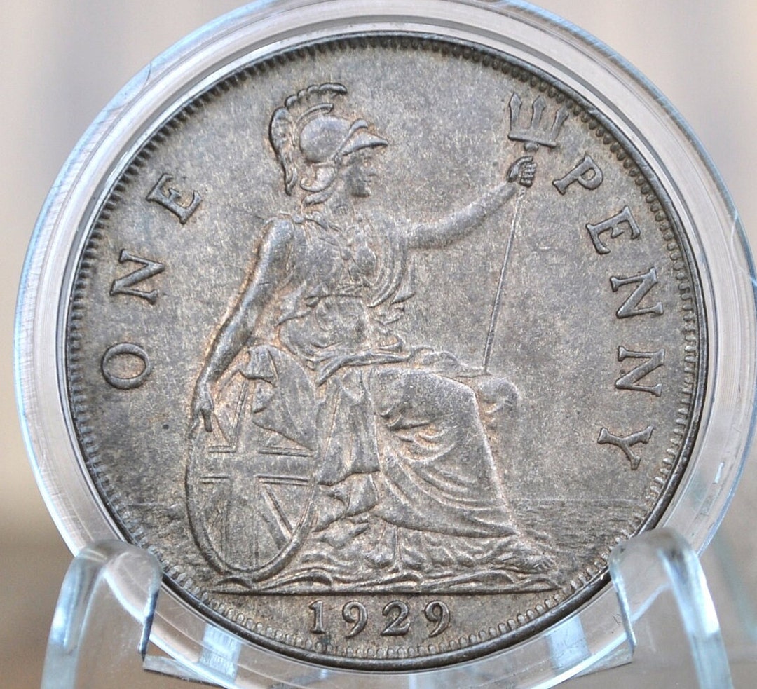 1929 Great Britain One Penny - High Grades - UK Large Penny 1929 - Rare ...
