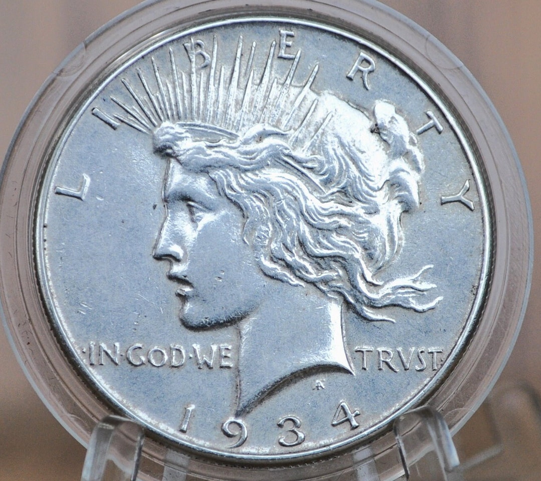 1934 Peace Dollar - Uncirculated Details, Cleaned - 1934 P Peace Silver ...