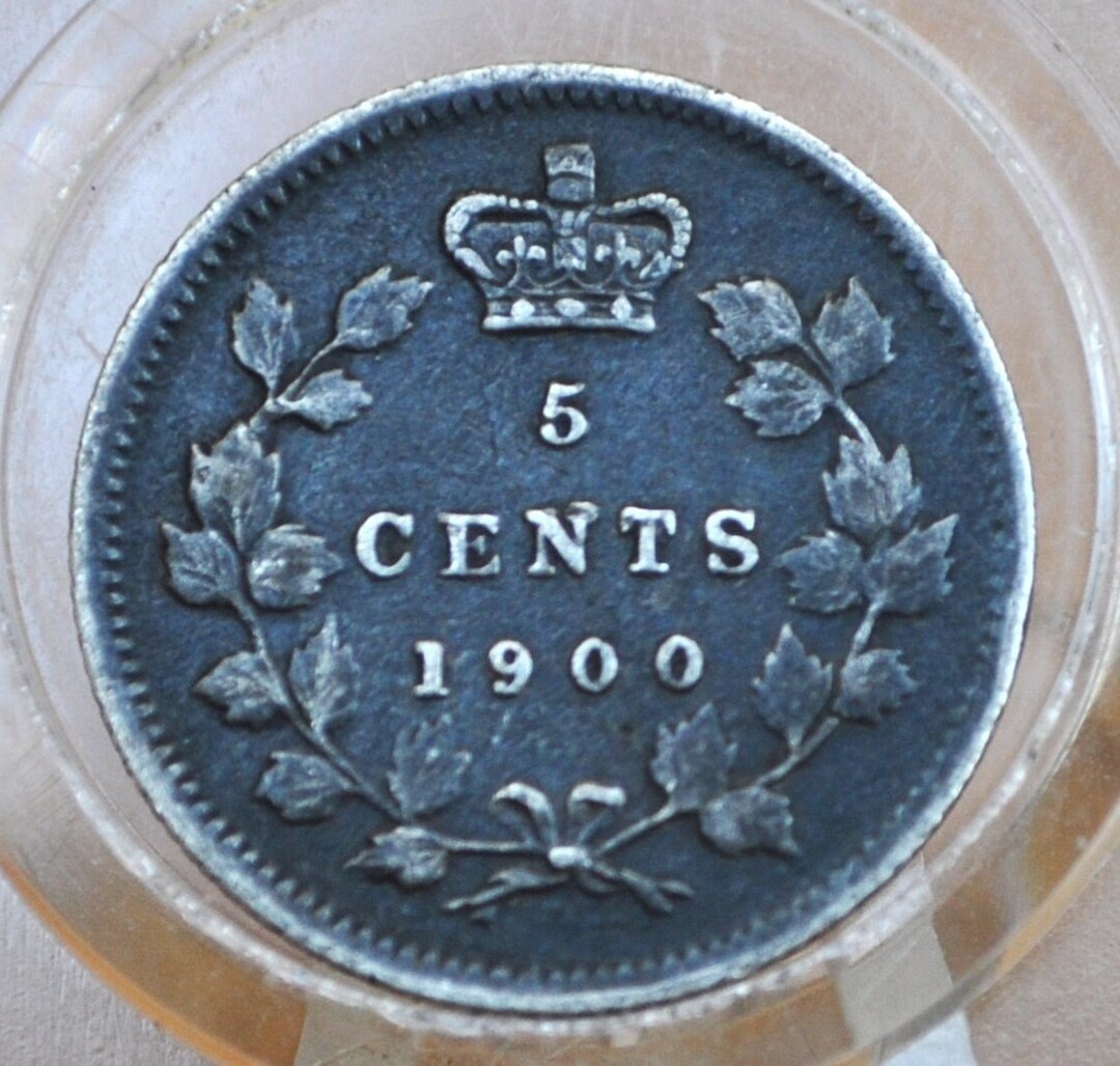 1900 Canadian Silver 5 Cent Coin - XF (extremely Fine) - Queen Victoria ...