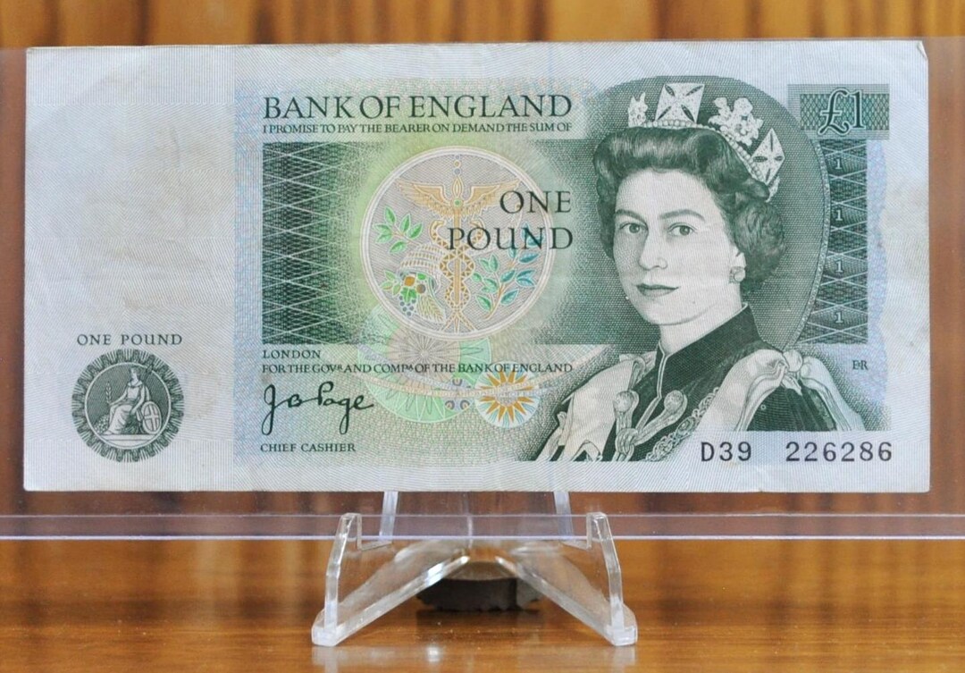 1978-80 Bank of England 1 Pound Note- J. B. Page Signature- Queen ...