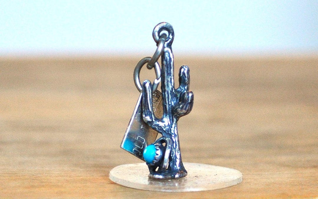 Bell Trading Post Old Tucson Turquoise Cactus Pendant - Stamped and ...