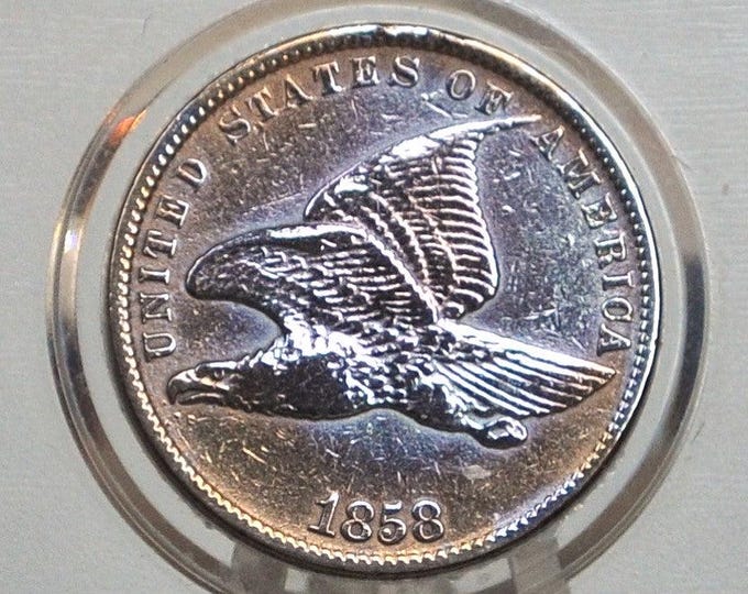 1858 Flying Eagle Penny - XF Details, Cleaned - 1858 Cent Flying Eagle ...