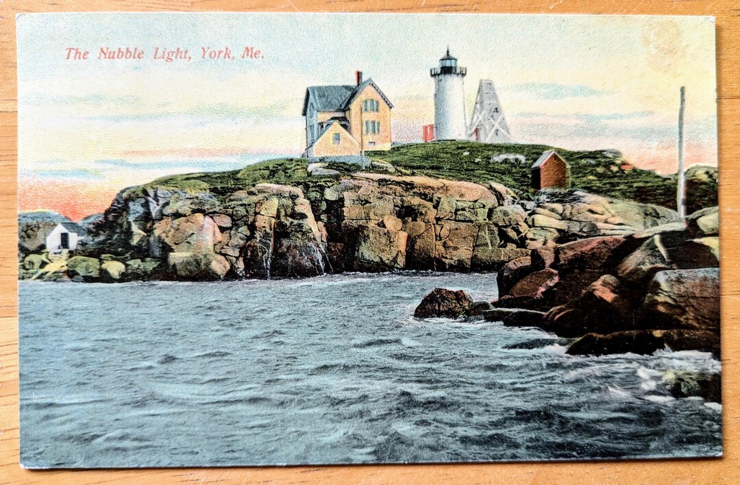 1908 the Nubble Light York Maine Postcard - Made in Germany - Antique ...