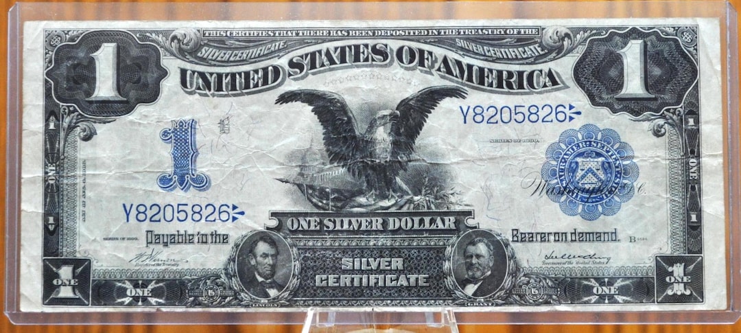 1899 1 Dollar Silver Cert. Black Eagle Fr229 VF very Fine Grade Rare ...