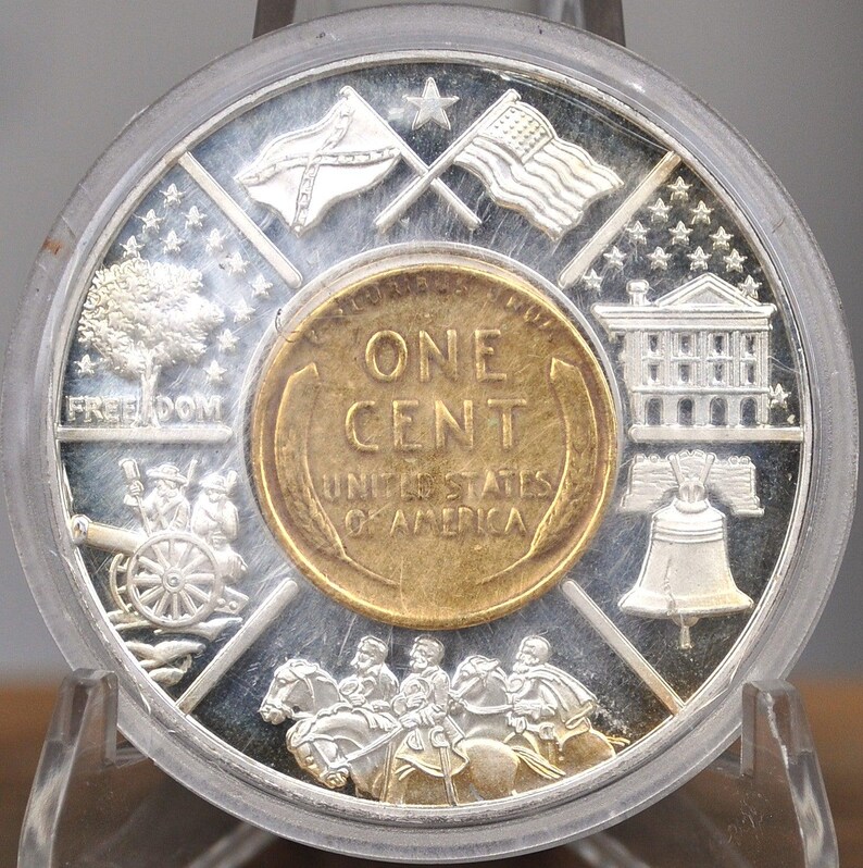 American Currencies Penny Gold Plated Inlay 2001 - 2001 Gold Plated ...
