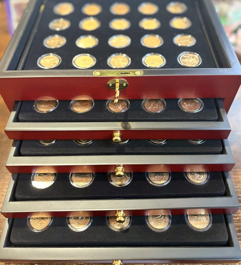 1999–2008 Complete Gold Plated State Quarter Set 100 Coins P & D Mints ...