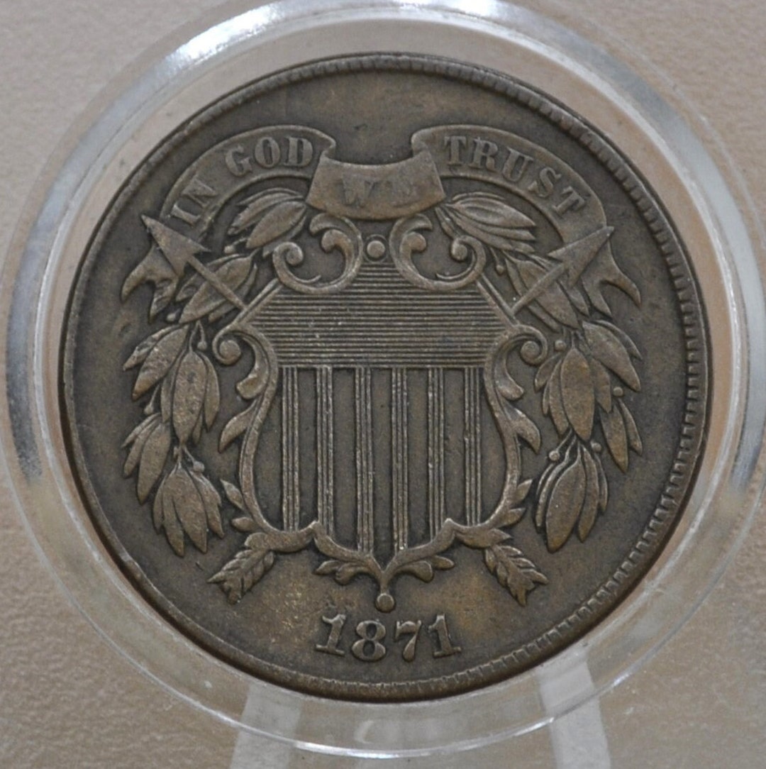 1871 Two Cent US Coin - Choose by Grade / Condition - Civil War Era ...